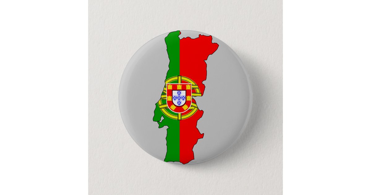 Portugal flag map button | Zazzle