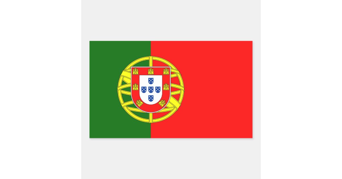 Portugal Flag Rectangular Sticker | Zazzle