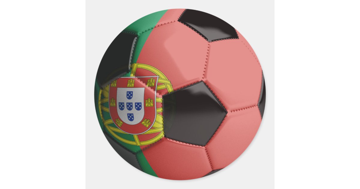 Portugal flag Soccer Ball Classic Round Sticker | Zazzle
