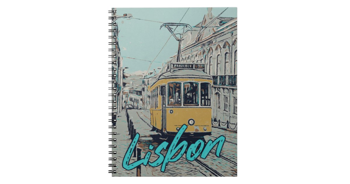 Portugal Lisbon view with the iconic tramway Notebook | Zazzle