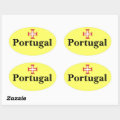 Portugal* Oval Sticker with Portuguese Cross | Zazzle