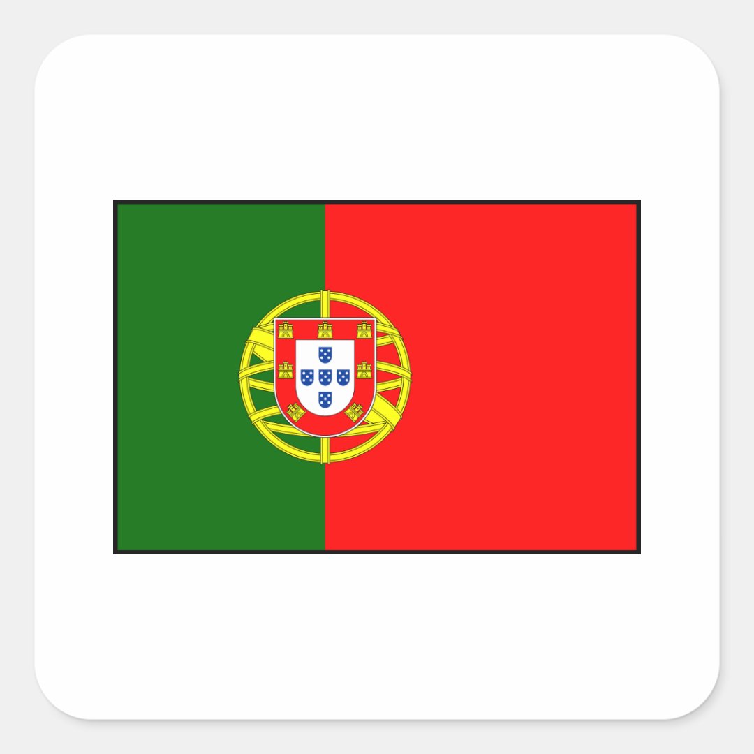 Portugal - Portuguese Flag Square Sticker | Zazzle