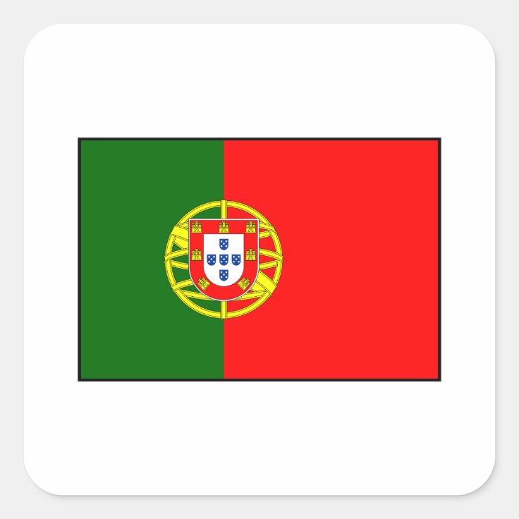 Portugal - Portuguese Flag Square Sticker | Zazzle