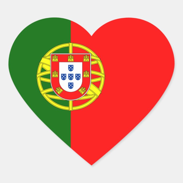 Portugal/Portuguese Heart Flag Heart Sticker | Zazzle
