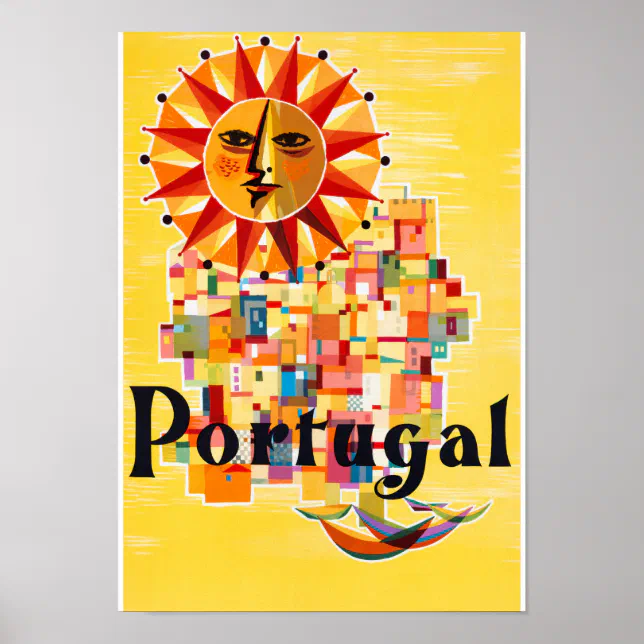 Portugal Vintage Travel Poster Restored | Zazzle