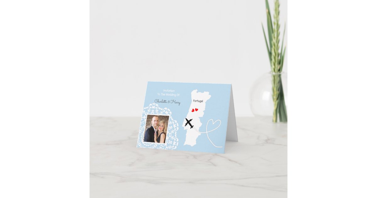 Portugal Wedding Destination Invitation | Zazzle