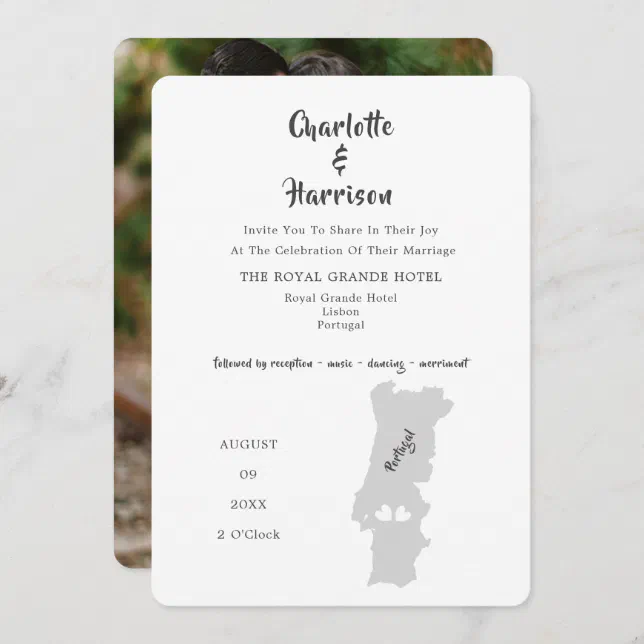 Portugal Wedding Destination Photo Invitation | Zazzle