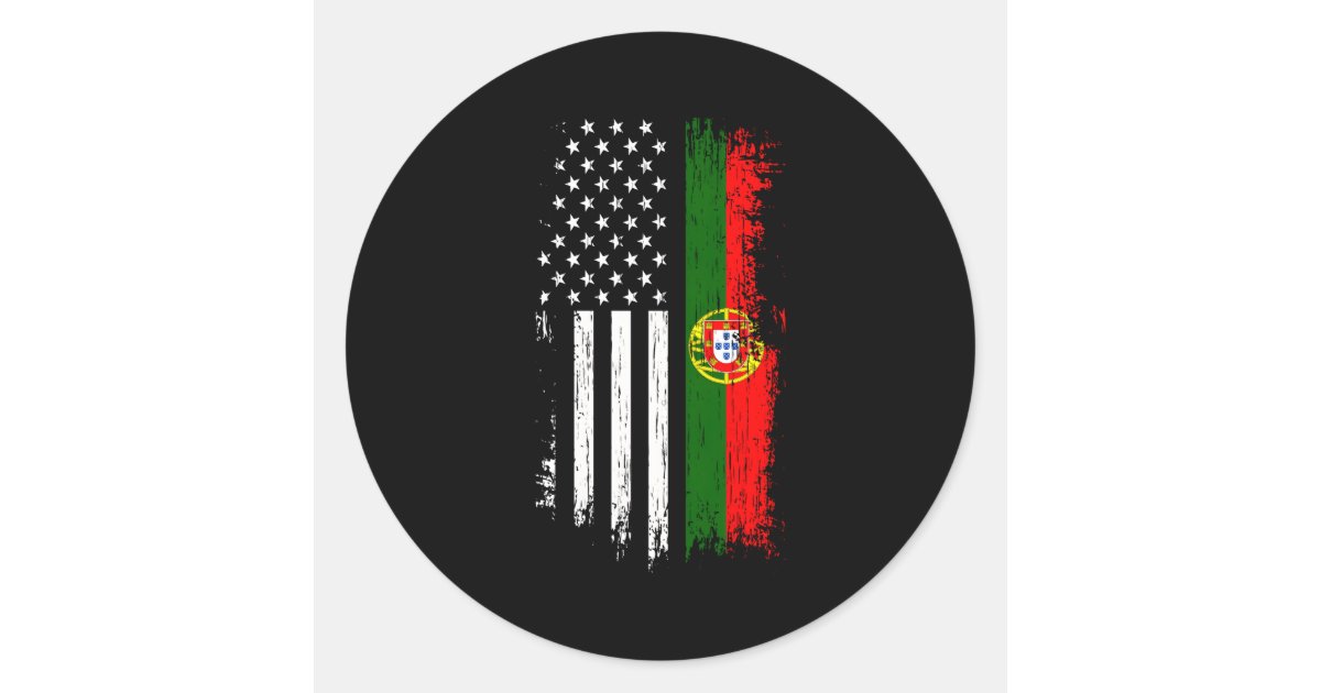 Portuguese American Flag Pride Portugal Usa Srt Classic Round Sticker ...