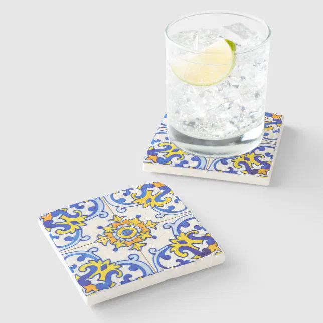 Portuguese Azulejo Art Stone Coaster | Zazzle