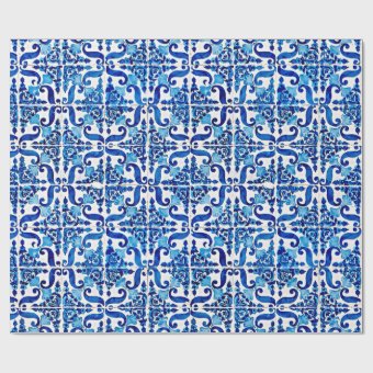 Portuguese Azulejo Wrapping Paper | Zazzle