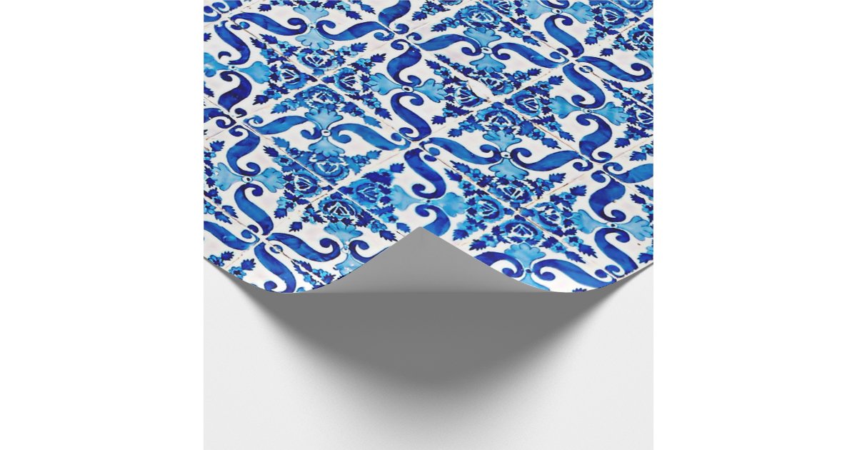 Portuguese Azulejo Wrapping Paper | Zazzle