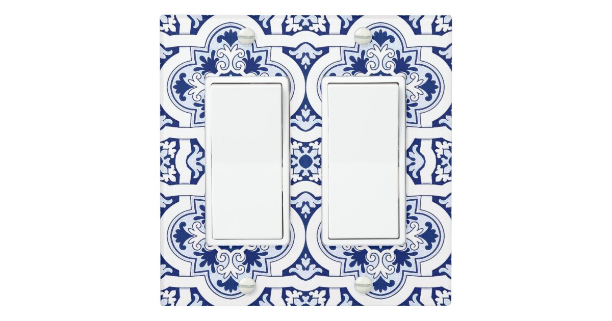 Portuguese blue tile light switch cover | Zazzle