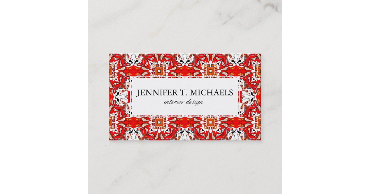 Portuguese Ceramic Tile Pattern Business Card | Zazzle