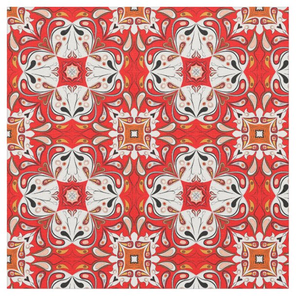 Portuguese tile pattern fabric | Zazzle.com