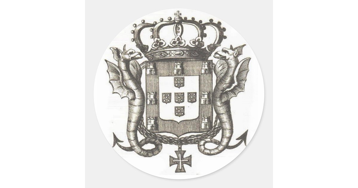 Portuguese crest classic round sticker | Zazzle