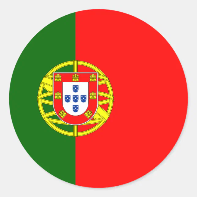 Portuguese Flag, Flag of Portugal Classic Round Sticker | Zazzle