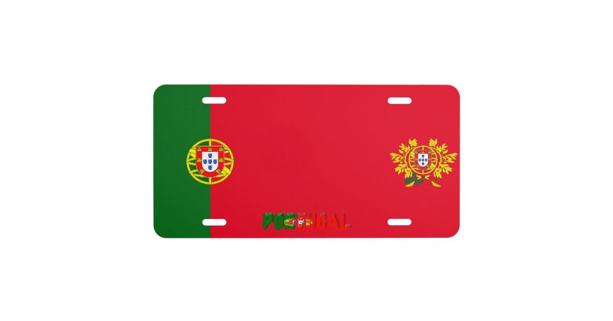 Portuguese flag license plate | Zazzle