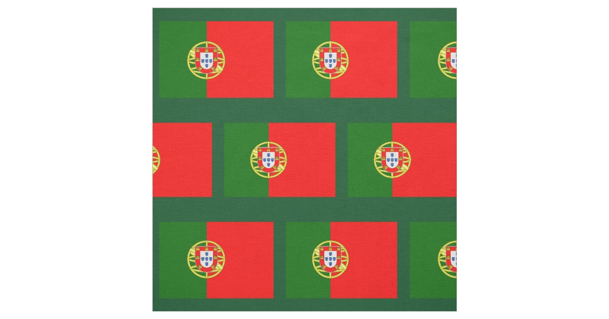 Portuguese flag pattern custom fabric DIY textile | Zazzle