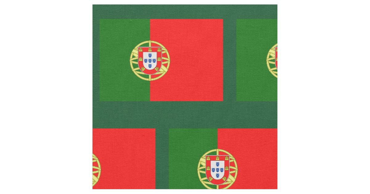 Portuguese flag pattern custom fabric DIY textile | Zazzle