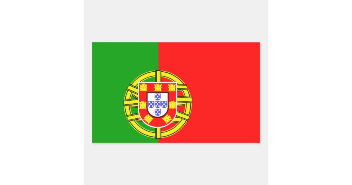 Portuguese flag rectangular sticker | Zazzle