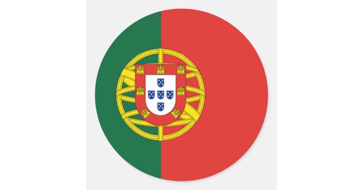 Portuguese rounded flag stickers | Zazzle