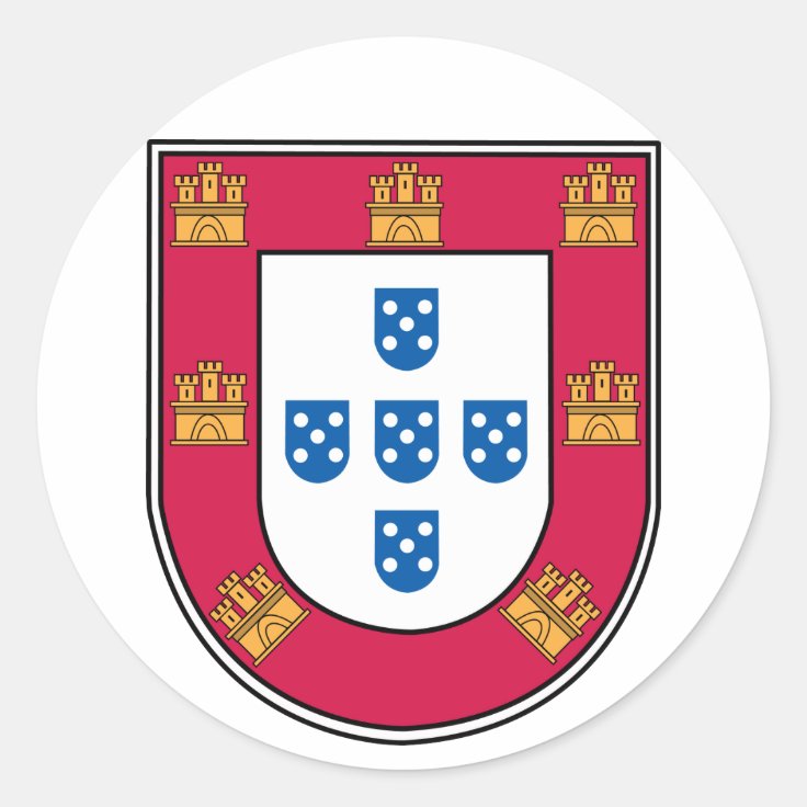 Portuguese Shield Classic Round Sticker | Zazzle