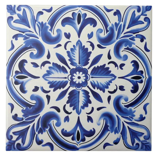Portuguese style cute pattern ceramic tile | Zazzle