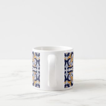 Portuguese tile pattern espresso cup | Zazzle