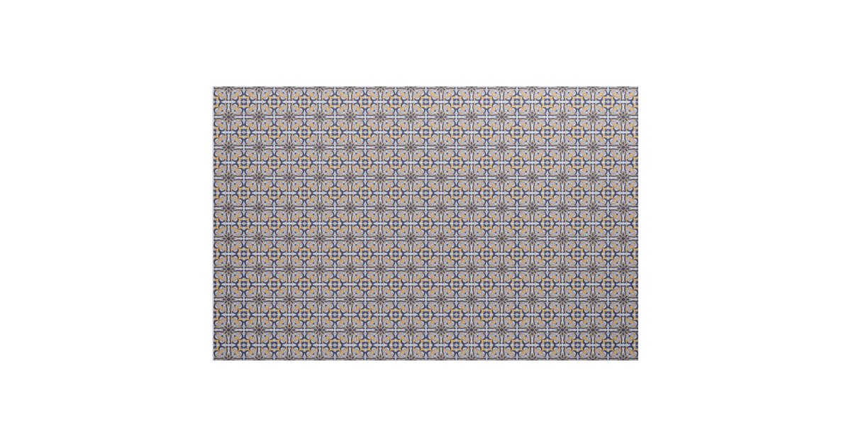 Portuguese tile pattern fabric | Zazzle
