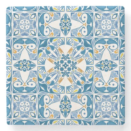 Portuguese Tile Pattern Fabric | Zazzle.com