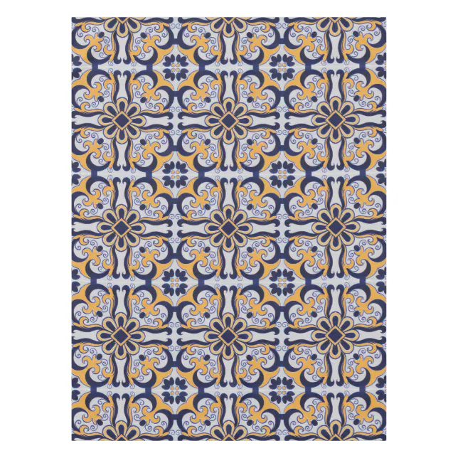 Portuguese tile pattern tablecloth | Zazzle
