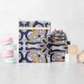 Portuguese tile pattern wrapping paper | Zazzle