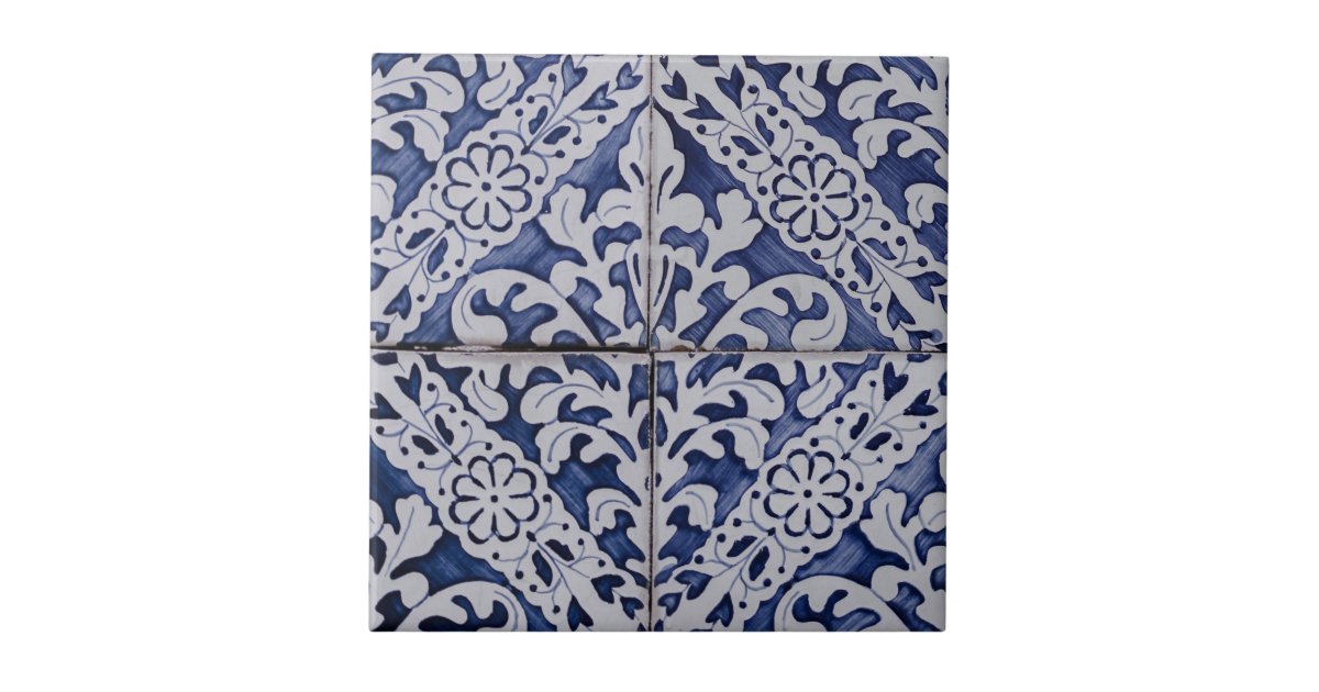 Portuguese Tiles - Azulejo Blue and White Floral | Zazzle.com