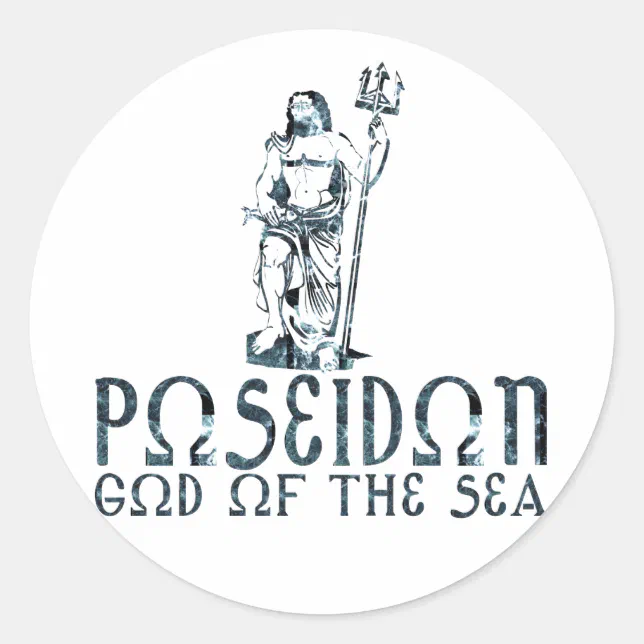 Poseidon Classic Round Sticker | Zazzle