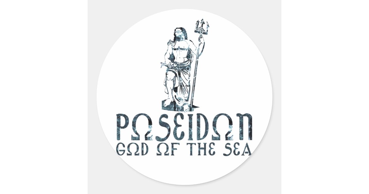 Poseidon Classic Round Sticker | Zazzle