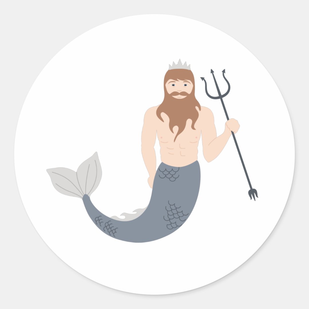 Poseidon Classic Round Sticker | Zazzle