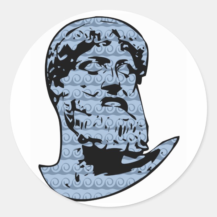 Poseidon statue classic round sticker | Zazzle.com
