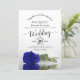 Posh Calligraphy Royal Blue Rose QR Code Wedding Invitation | Zazzle