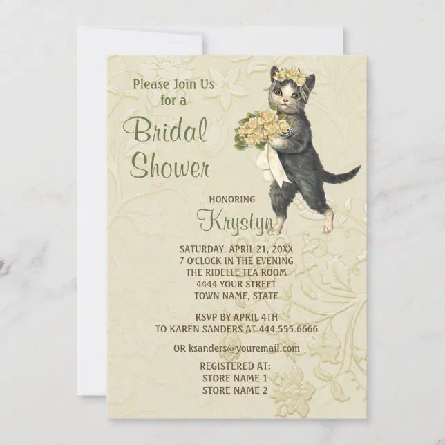 Posh Cats Bridal Shower Invitation | Zazzle