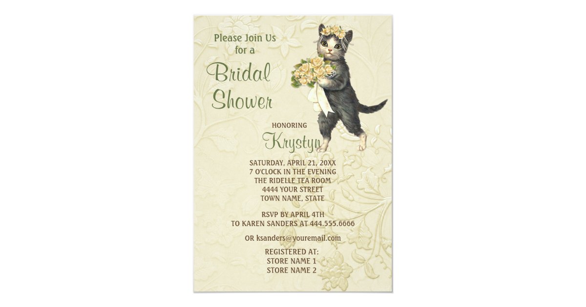 Posh Cats Bridal Shower Invitation | Zazzle.com