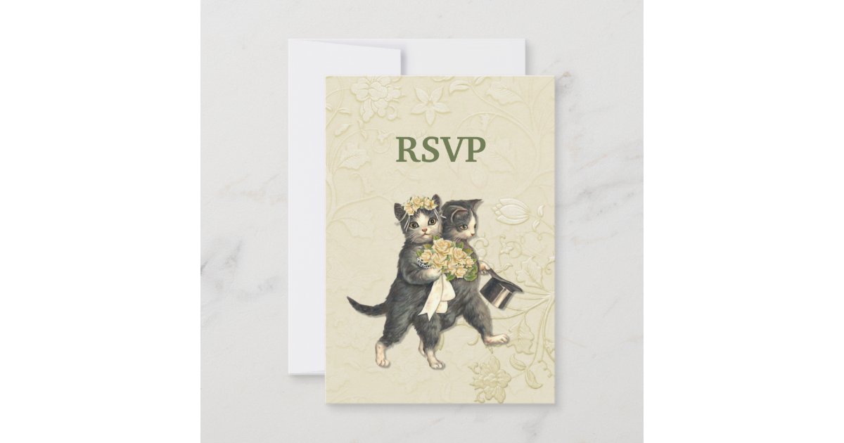 Posh Cats Wedding RSVP 2 | Zazzle