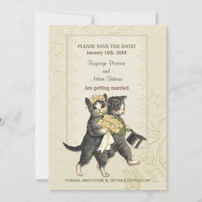 Posh Cats Wedding Save the Date | Zazzle