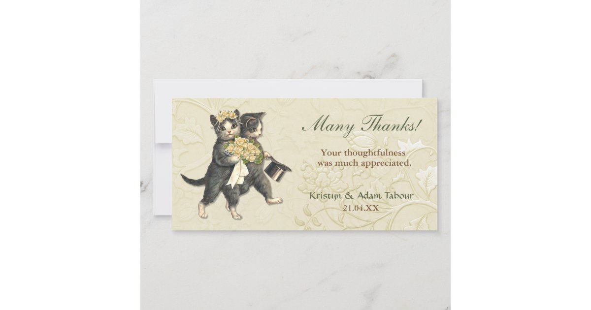 Posh Cats Wedding Thank You Card | Zazzle