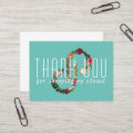 Posh floral logo thank you note business card | Zazzle