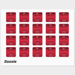 Posh Gem Bow & Ribbon 40th Birthday Square Sticker | Zazzle