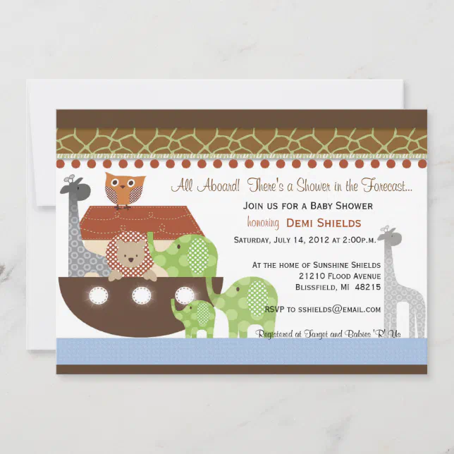 Posh Noahs Ark Invitation | Zazzle