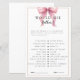 Posh Pink Coquette Bow Baby Shower Game | Zazzle