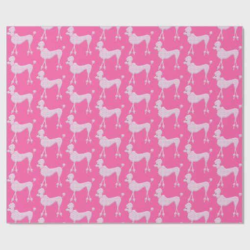 Posh Pink Poodle Pattern Wrapping Paper | Zazzle