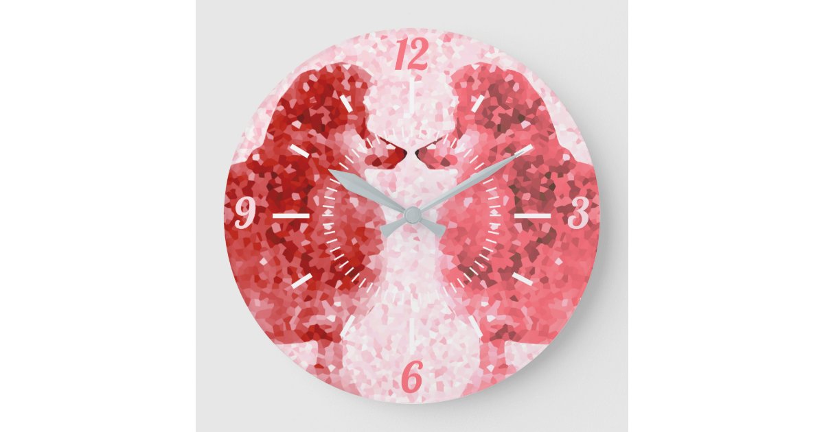 Posh Poodle Love Large Clock | Zazzle