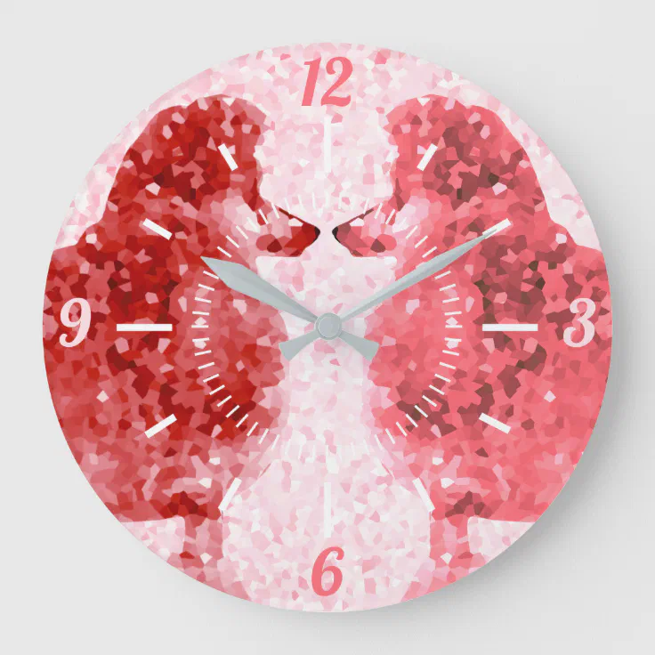 Posh Poodle Love Large Clock | Zazzle